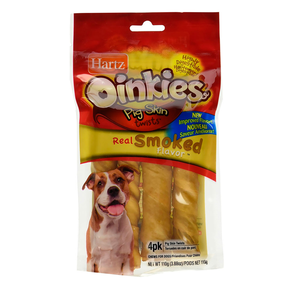 Snacks Para Perros Oinkies Pig Skin Twists Hartz 4Un - SuperVet | PetShop